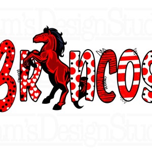 Red Broncos PNG , Doodle Broncos Sublimation Designs Downloads ...