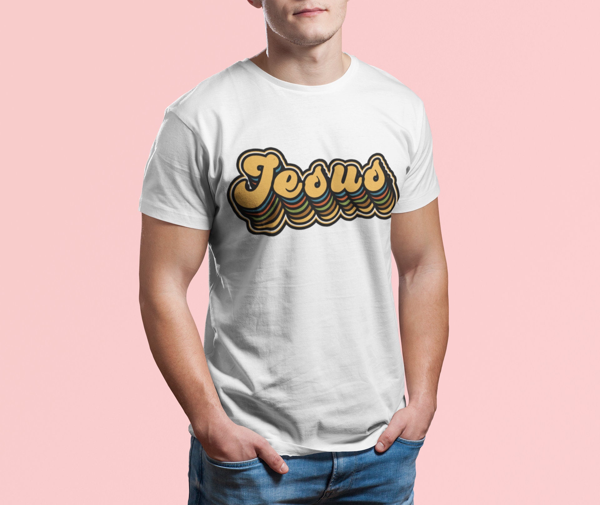 Jesus Sublimation Designs Downloads Jesus PNG Retro - Etsy