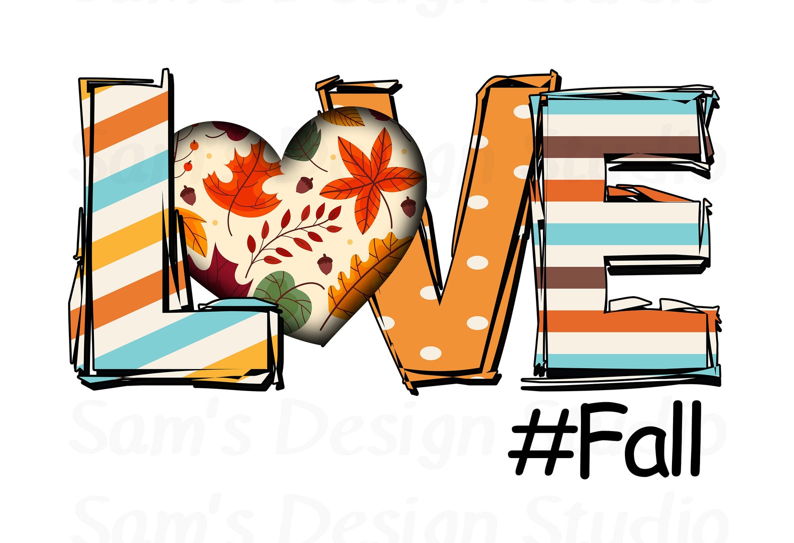 Fall PNG Fall Sublimation Designs Downloads Love Fall - Etsy