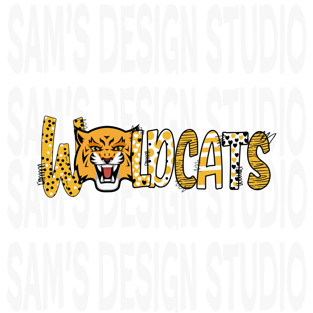 Black and Gold Wildcats PNG , Wildcats Sublimation Designs for Shirts ...