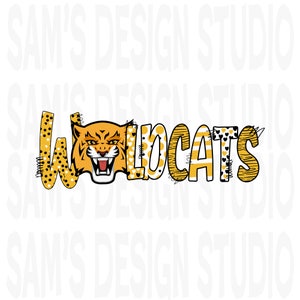 Black and Gold Wildcats PNG , Wildcats Sublimation Designs for Shirts ...