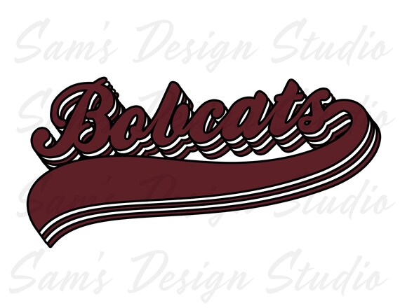 Retro Bobcats Logo PNG Sublimation Designs Downloads Bobcats | Etsy
