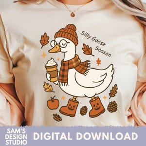 Fall Silly Goose PNG: Plaid Scarf, Pumpkin Boots (digital Download) - Etsy