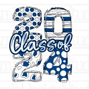 Blue and White Class of 2024 PNG Senior Class 2024 - Etsy