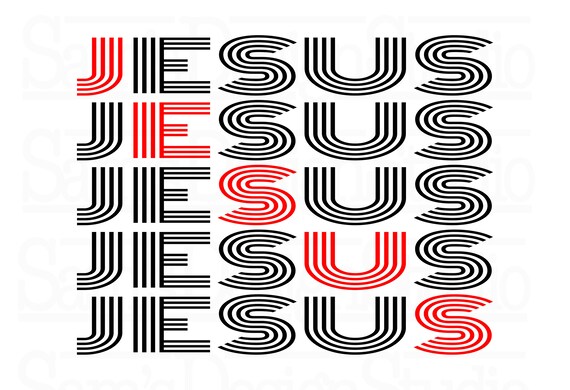 Repeating Text Jesus PNG Christian Sublimation Designs - Etsy