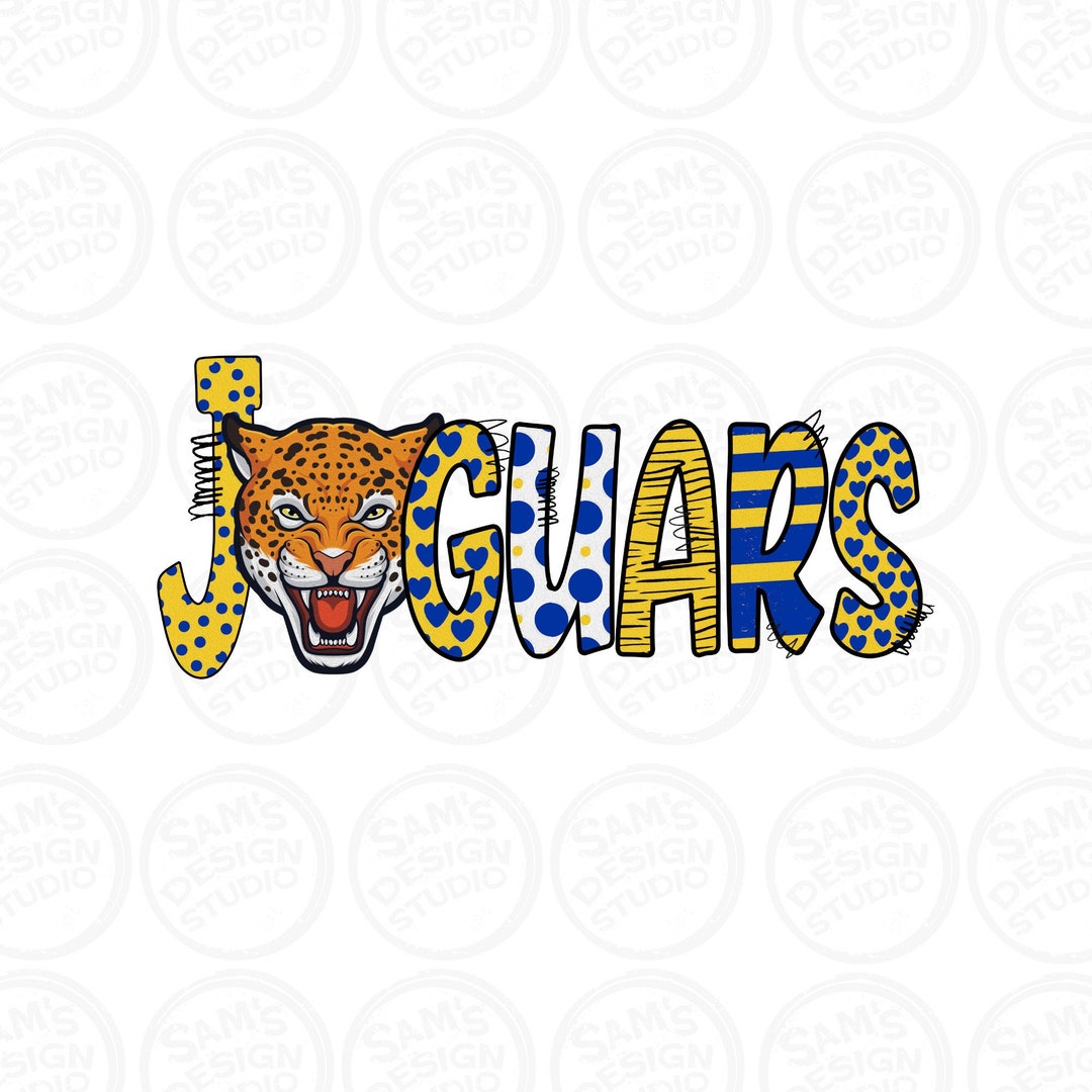 Blue and Yellow Jaguars Png , Doodle Letters , Sublimation Designs - Etsy