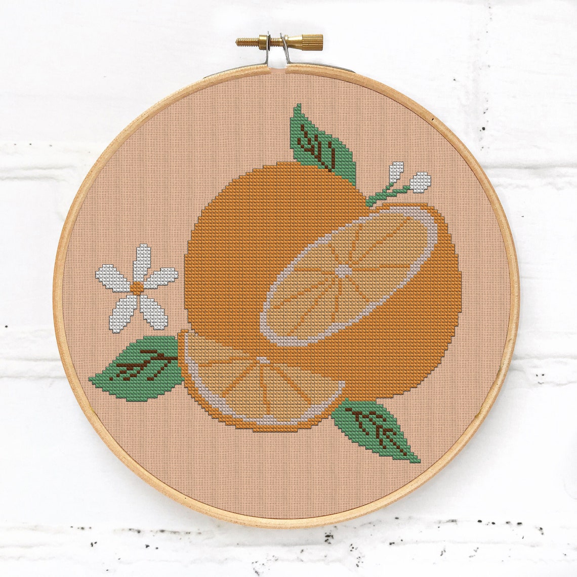 Orange Cross Stitch Pattern: Perfect for Embroidery Hoop Art | Etsy