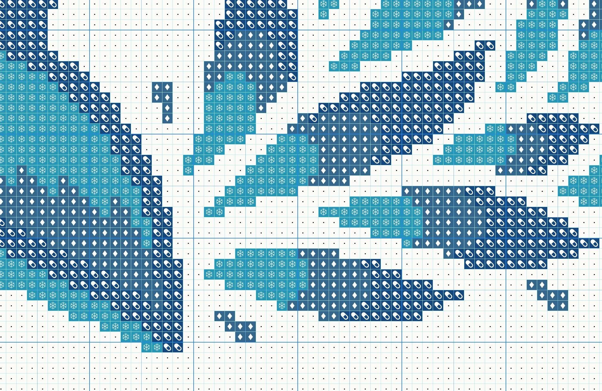 Blue Peacock Xstitch Pattern: Modern Xstitch Chart for - Etsy