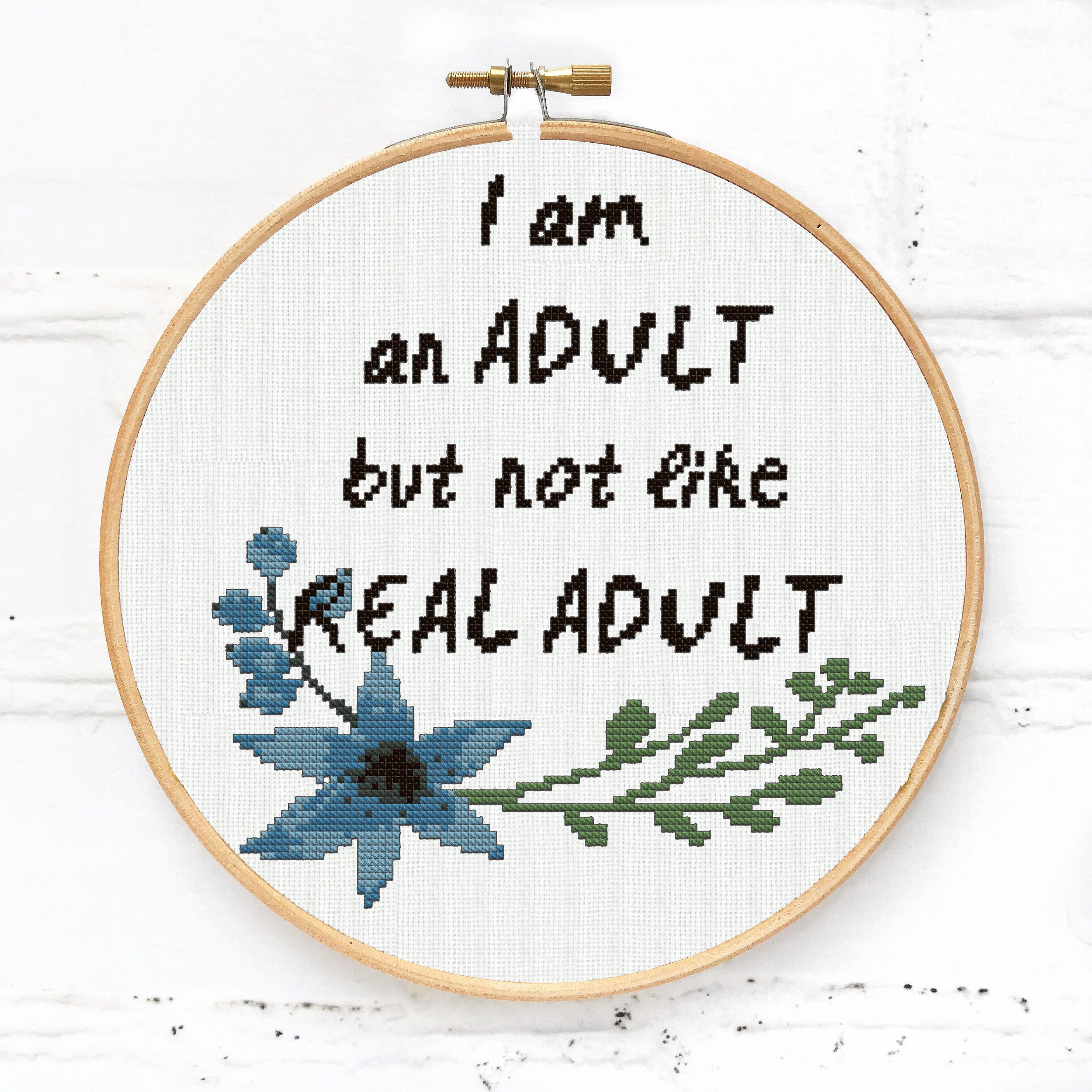 Funny Cross Stitch Pattern PDF: I Am an Adult but Not Like Real Adult ...