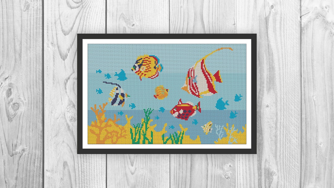 Underwater World Cross Sttch Pattern PDF, Coral Reef Landscape, Sea ...