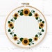 Sunflowers Wreath Cross Stitch Pattern PDF: Easy Floral Xstitch Chart ...