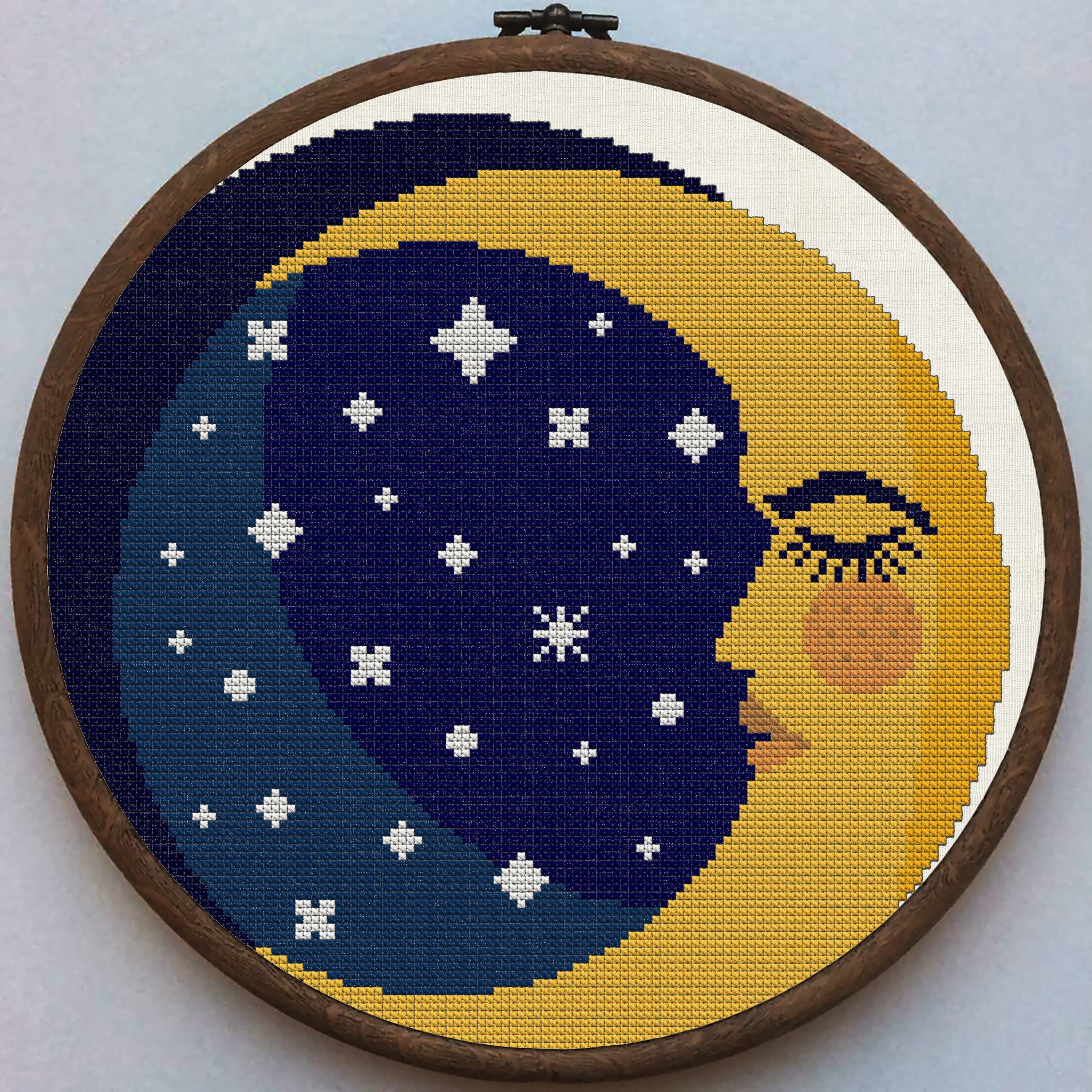 Moon and Stars Cross Stitch Pattern PDF - Etsy