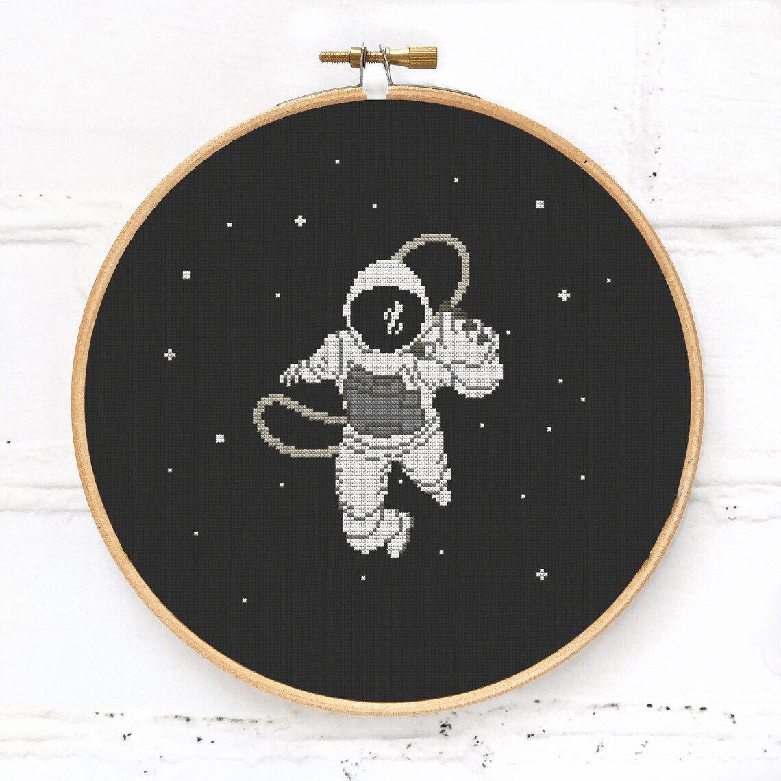 Astronaut in the Space Cross Stitch Pattern PDF Modern Galaxy | Etsy