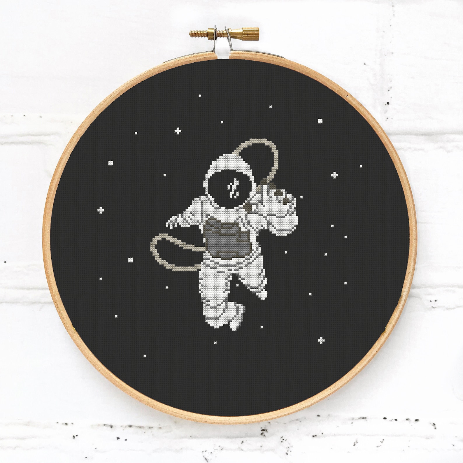 Astronaut in the Space Cross Stitch Pattern PDF Modern Galaxy | Etsy