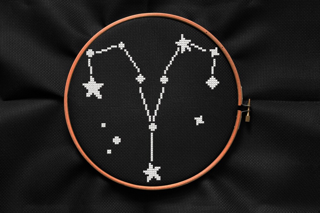 Aries Counted Cross Stitch Pattern, Zodiac Constellation Sign ...