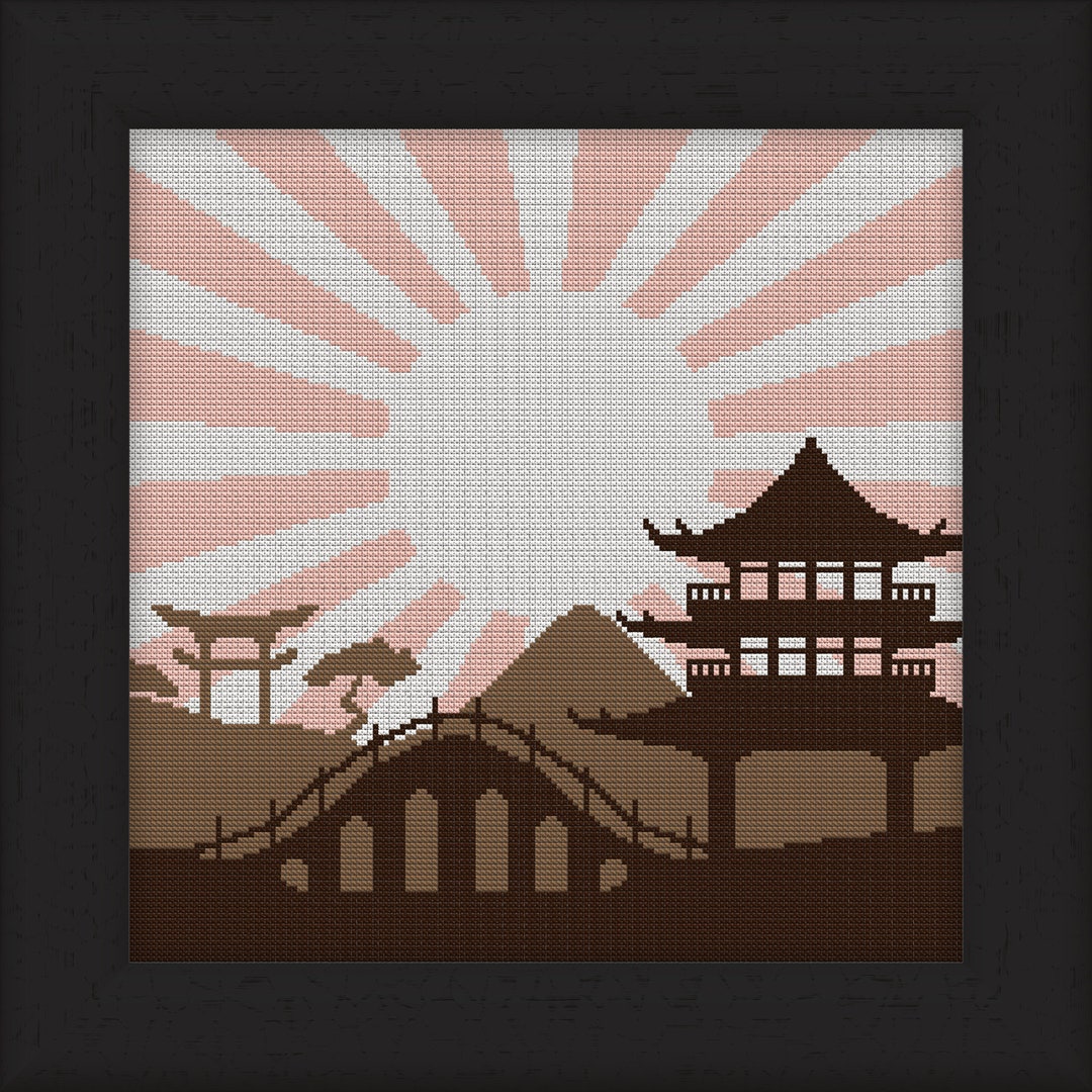 China Landscape Cross Stitch Pattern: Oriental Embroidery Chart (PDF ...
