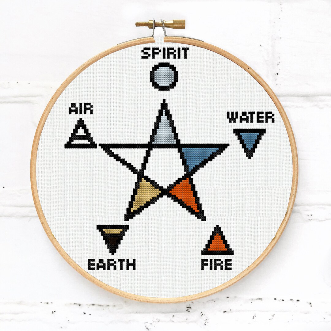 Pentacle Cross Stitch Pattern PDF, Easy Xstitch Chart Pentagram Sign ...