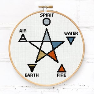 Pentacle Cross Stitch Pattern PDF, Easy Xstitch Chart Pentagram Sign ...