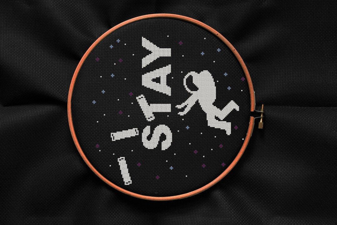 Stay Cross Stitch Pattern PDF: Astronaut in the Space With Stars and ...