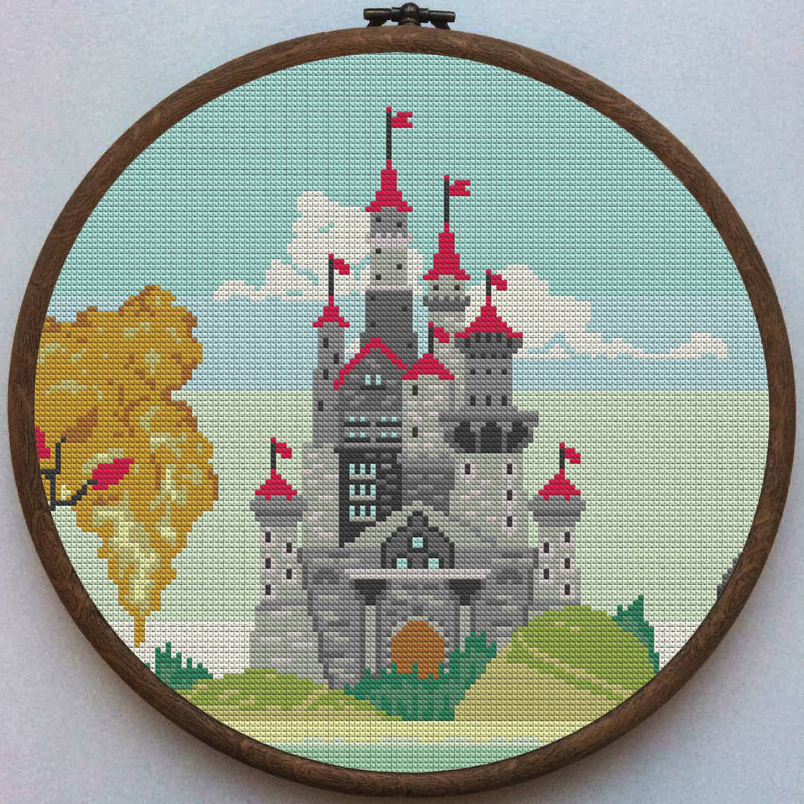Castle Landscape Cross Stitch Pattern PDF Medieval Castle in - Etsy