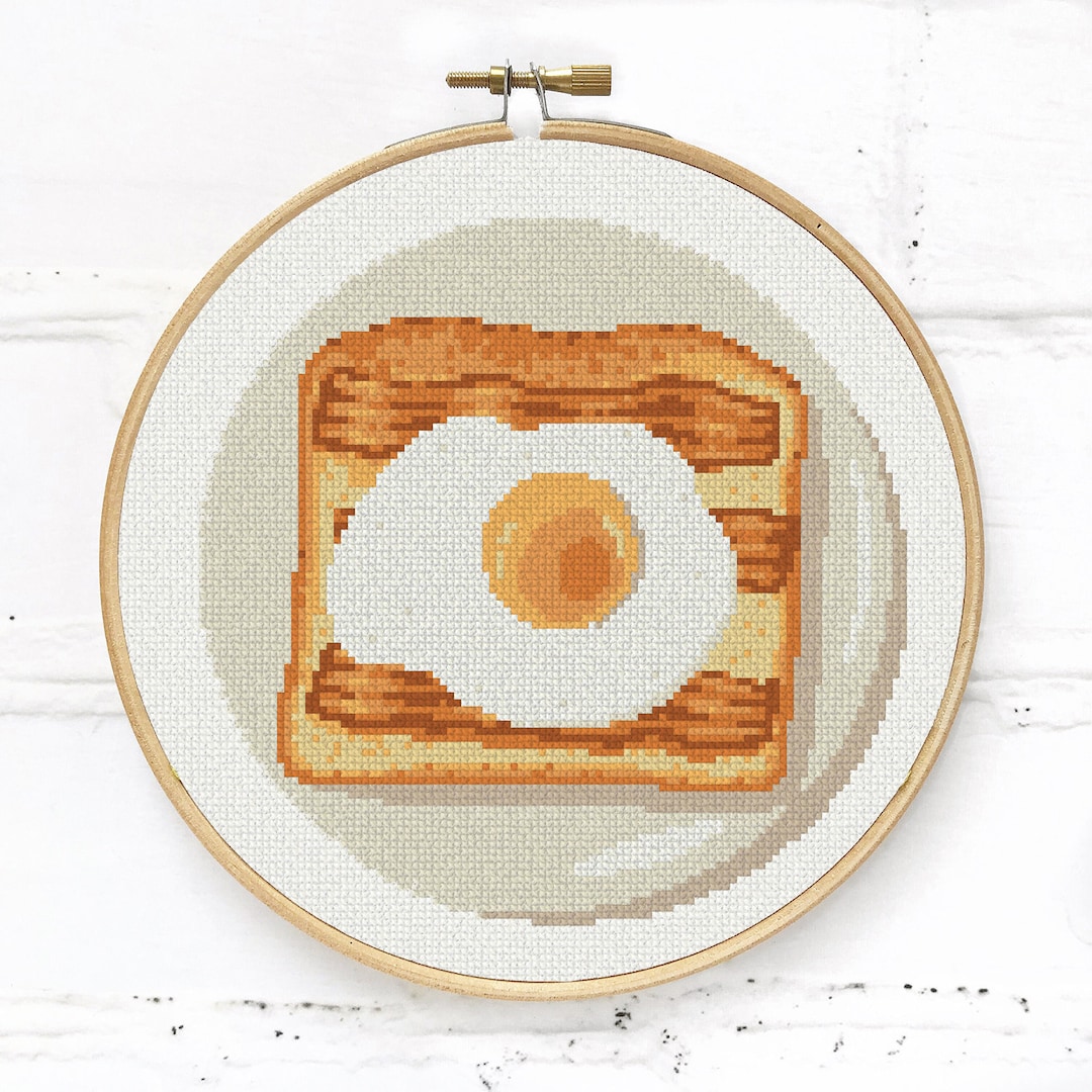 Food Cross Stitch Pattern, Kitchen Cross Stitch Sandwich With Toast ...