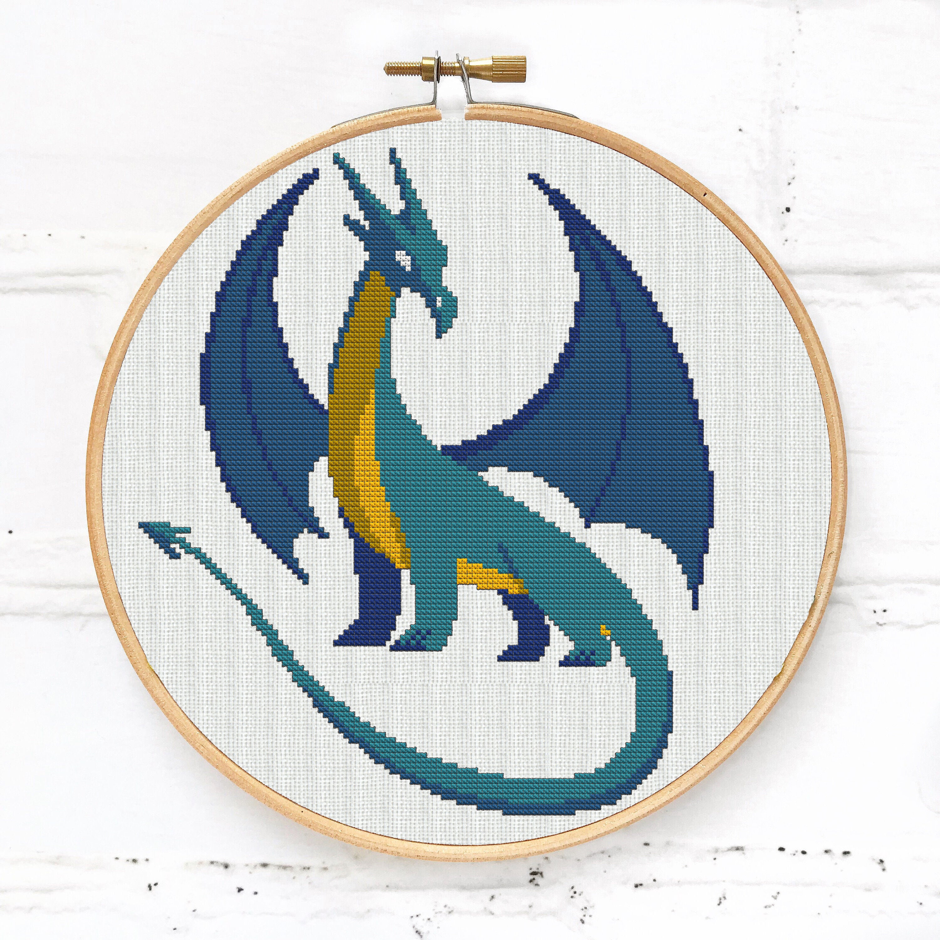 Blue Dragon cross stitch pattern instant download PDF | Etsy