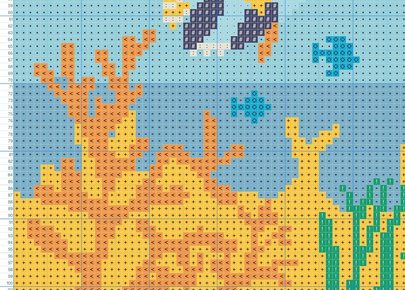 Underwater world cross sttch pattern PDF coral reef | Etsy