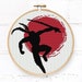 Ninja and Red Sun Cross Stitch Pattern PDF Japan Landscape - Etsy