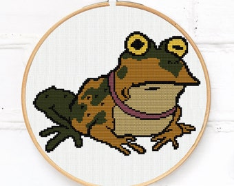 Frog Cross Stitch Pattern: Modern Xstitch Chart for Embroidery | Etsy