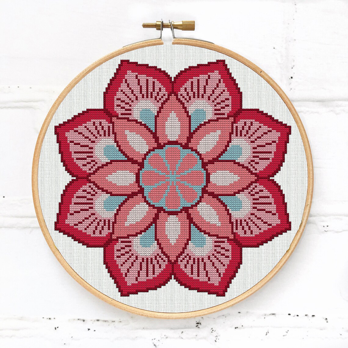 Abstract Cross Stitch Pattern PDF Mandala Flower for Pillows - Etsy