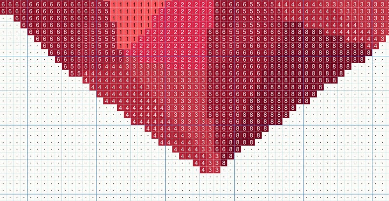 Love heart cross stitch pattern polygonal heart xstitch chart | Etsy