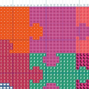 Colorful Puzzle Cross Stitch Pattern PDF, Easy Modern Xstitch Chart for ...