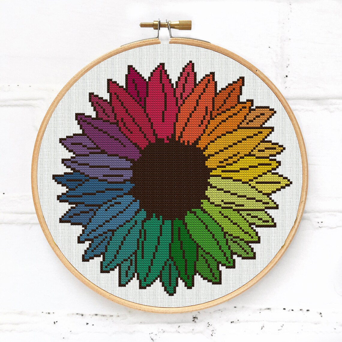 Rainbow Sunflower Cross Stitch Pattern Modern Xstitch Chart - Etsy