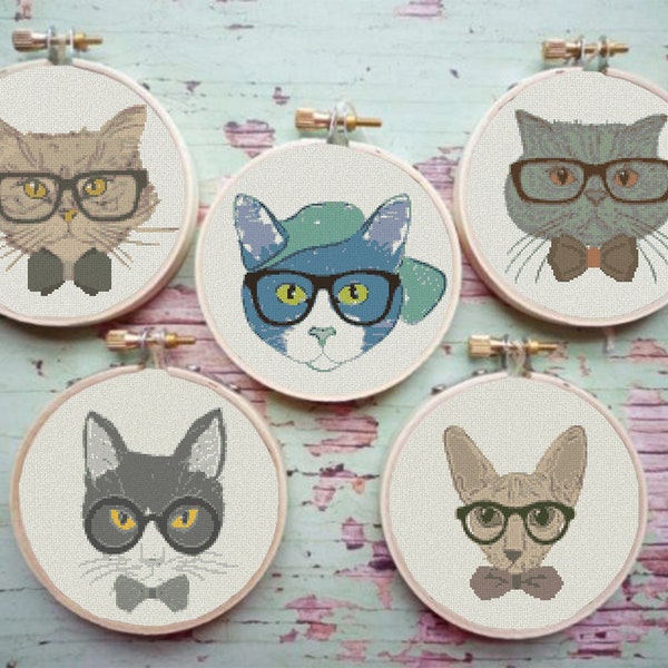 Hipster Cat - Etsy