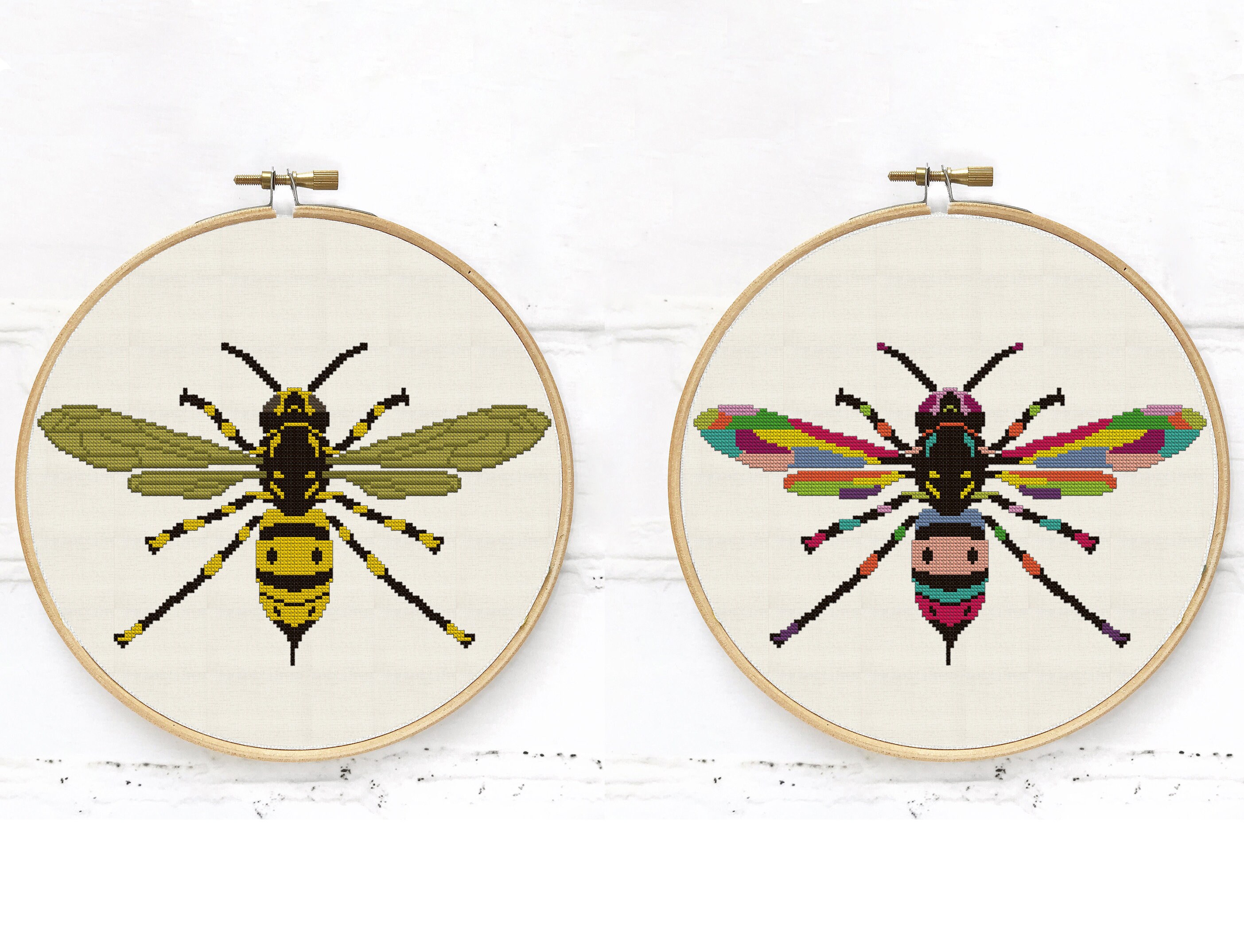Wasp Cross Stitch Pattern Honey Bee Cross Stitch Pattern for | Etsy