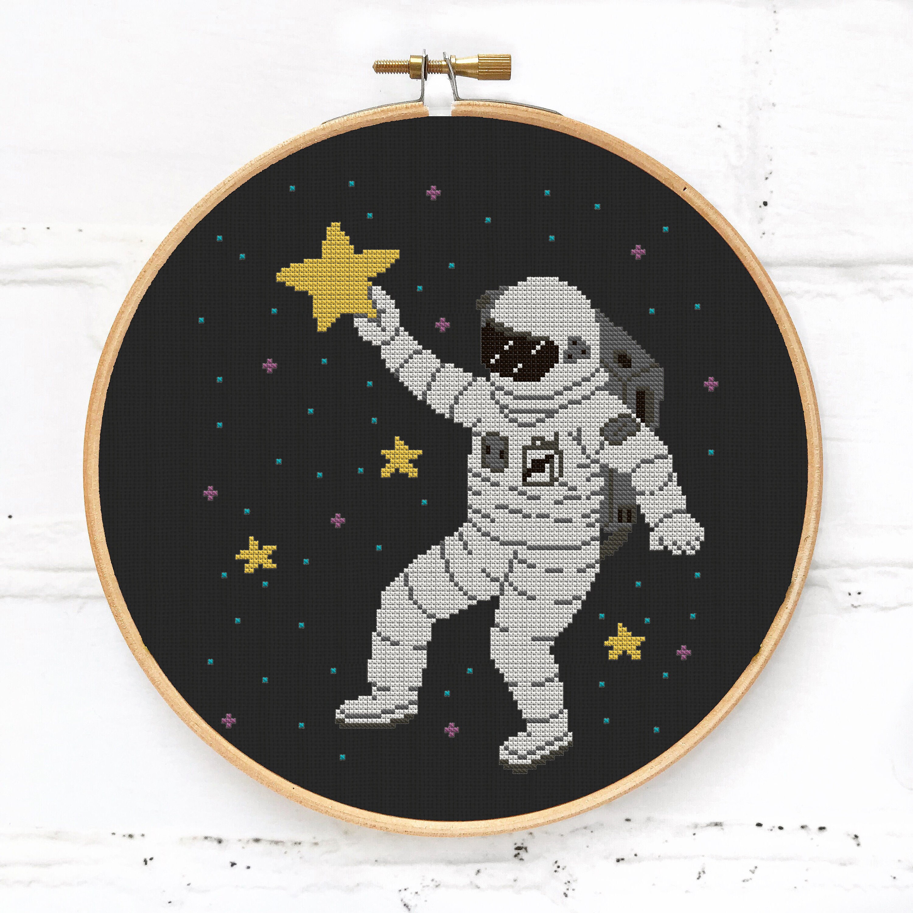 Astronaut in the Space Cross Stitch Pattern PDF | Etsy