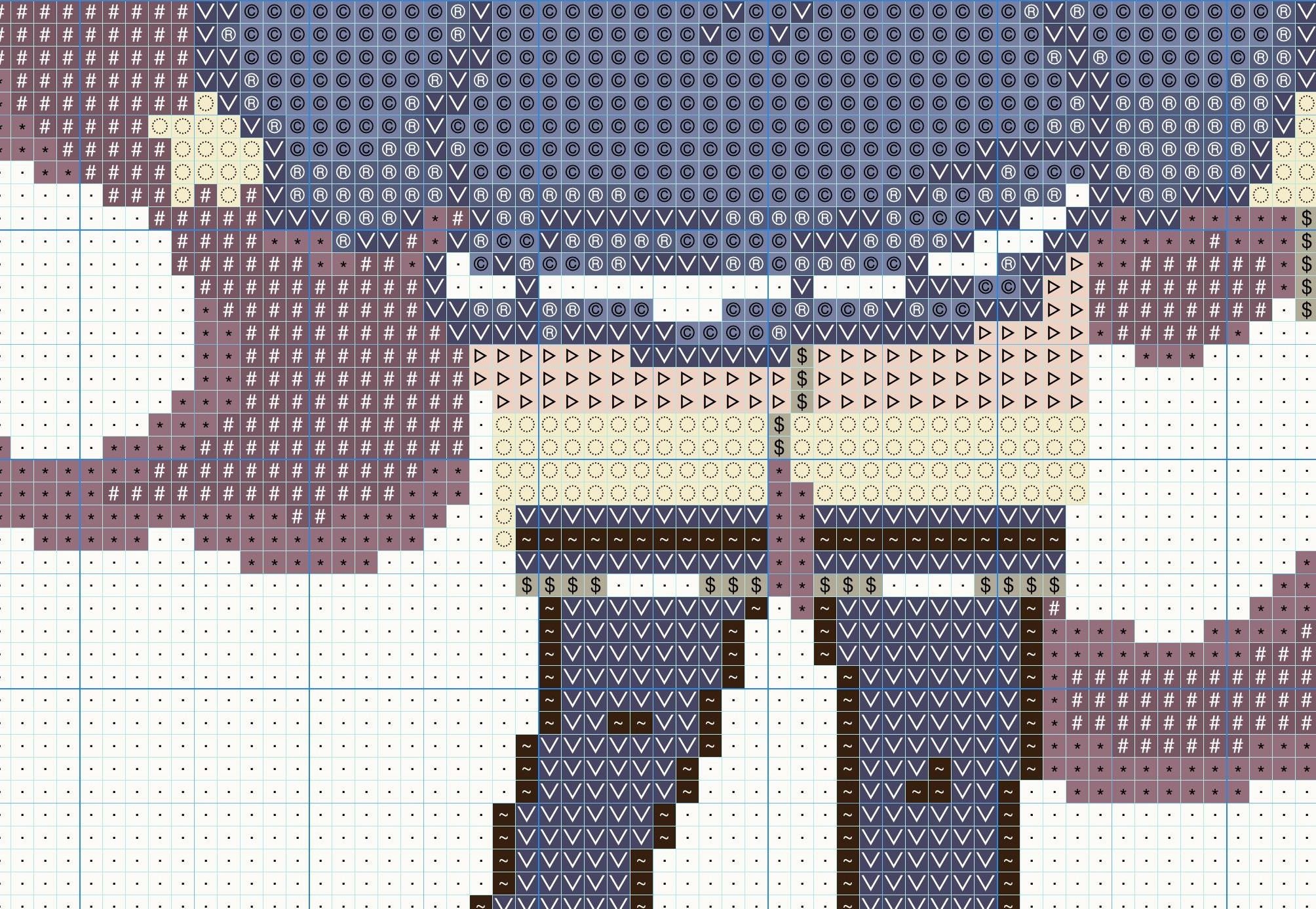 Anime Cross Stitch Pattern PDF: Cute Chan With Cat Ears and | Etsy