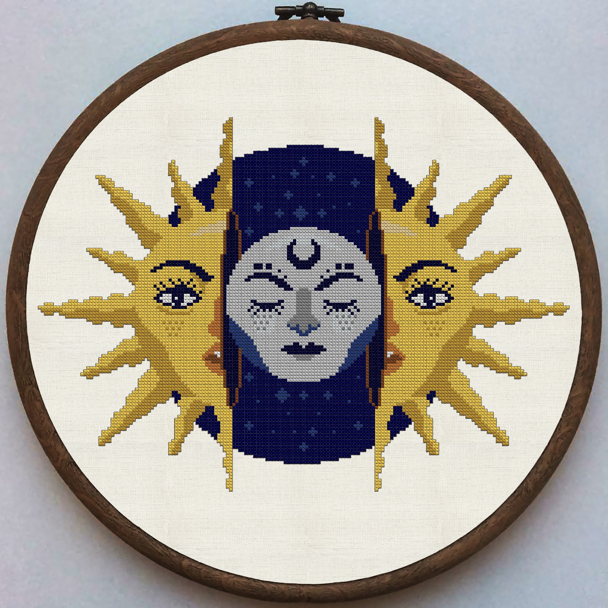 The Sun and the Moon Cross Stitch Pattern PDF - Etsy