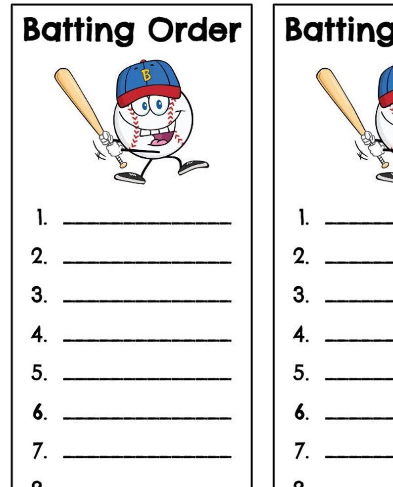 Batting Order List to Hang in Your Dugout - Etsy