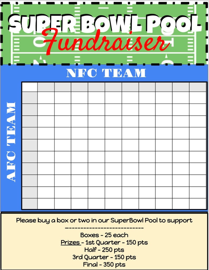 Editable Super Bowl Fundraiser Flyer - Etsy