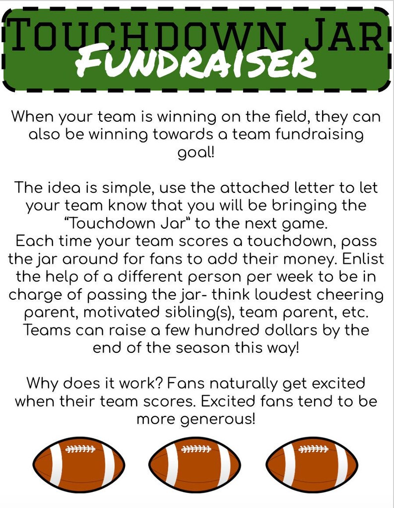 Touchdown Jar Fundraiser - Etsy