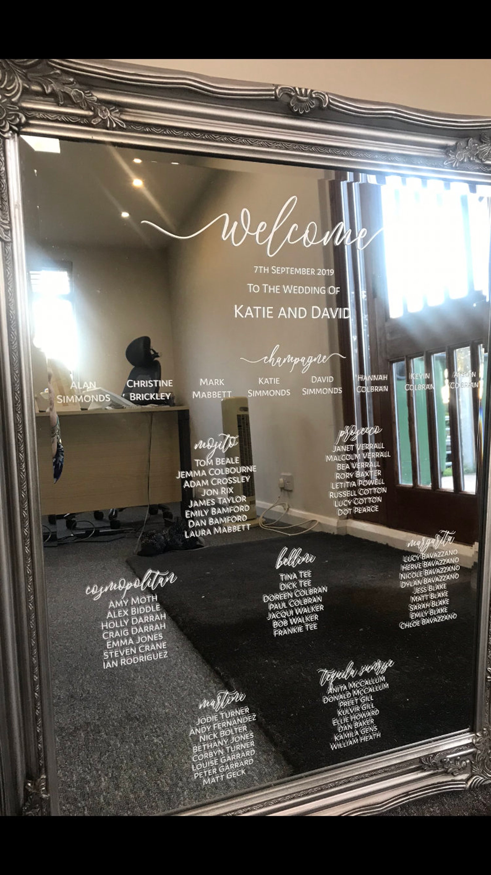 Wedding Table Plan/ Custom Table Plan/ Mirror Table Plan - Etsy UK