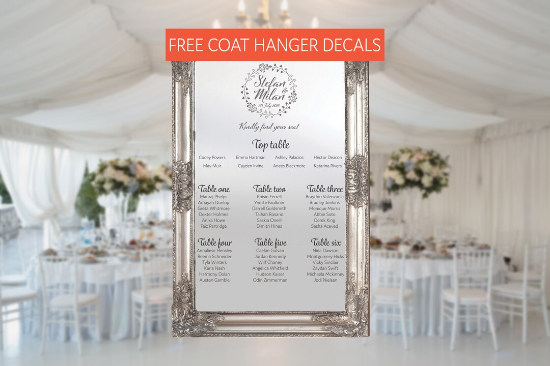 Wedding Signs / Table Plan/ Seating Plan for Mirrors and Acrylic Sheets ...