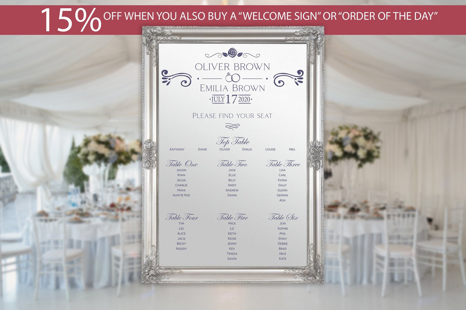 Mirror Table Plan/ Wedding Table Plan / Mirror Seating Plan/ Wedding ...
