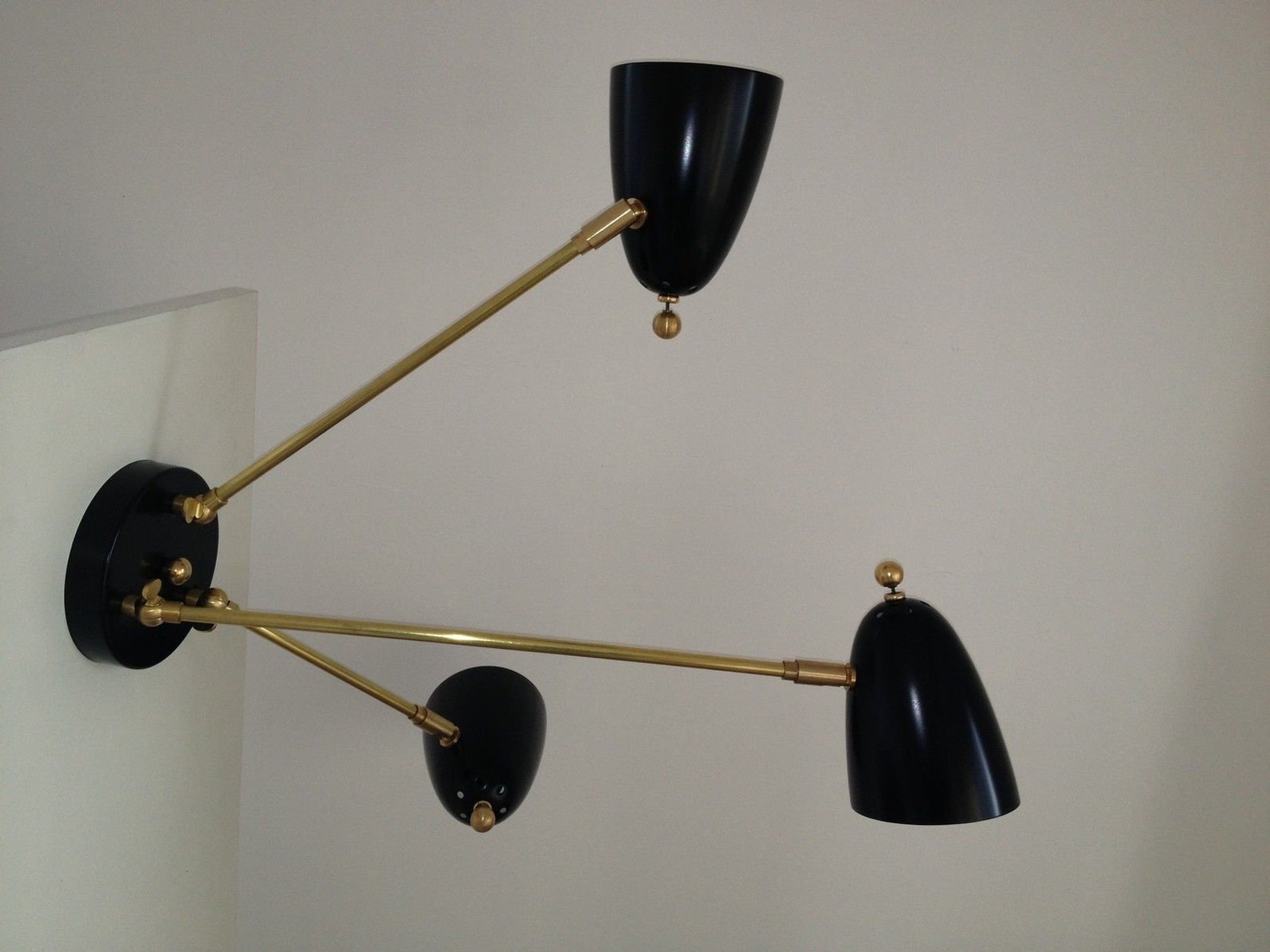 MOUILLE SCONCE-CEILING Lamp Black Adjustable Mid-century Arteluce Eames ...