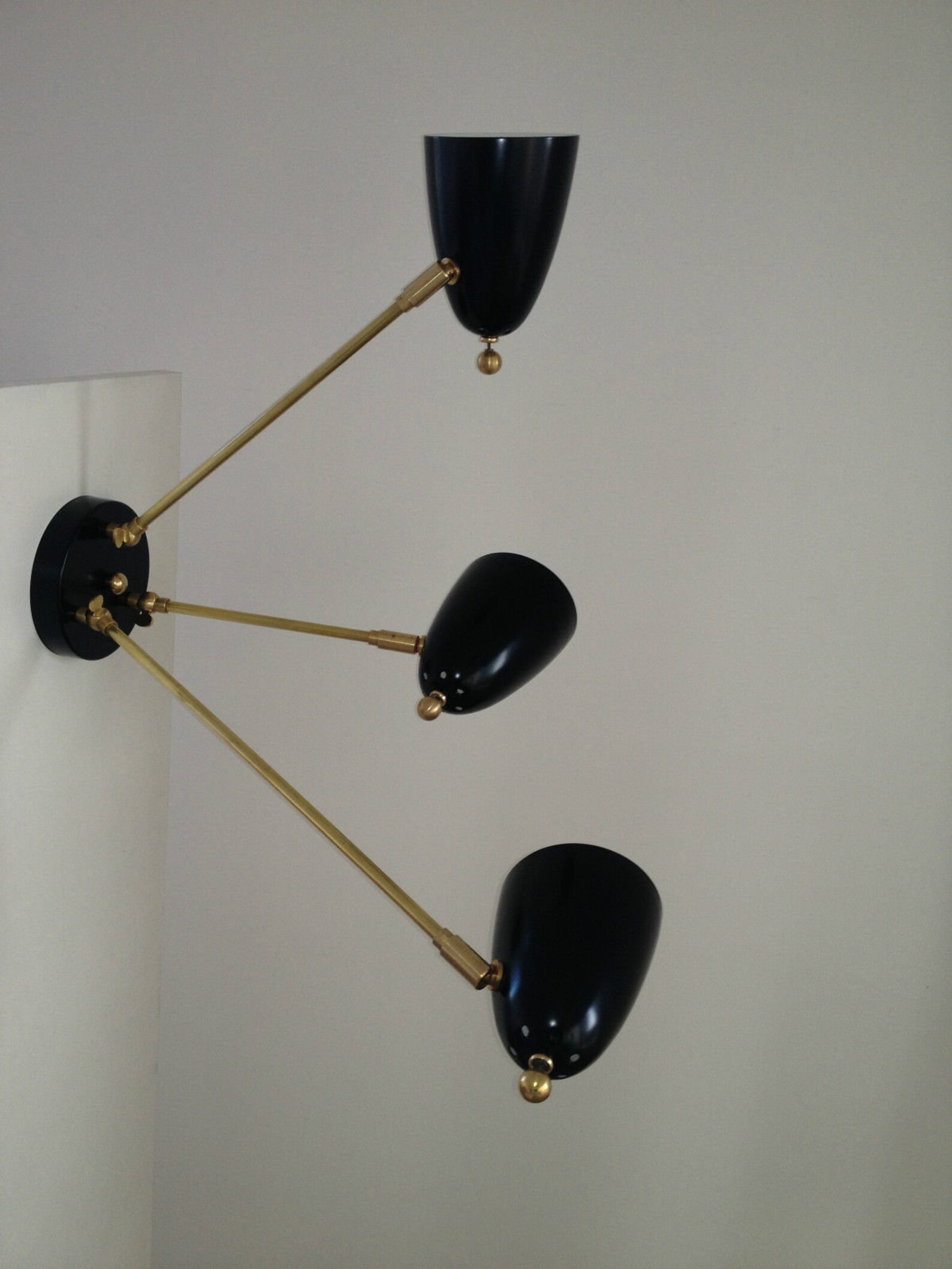 MOUILLE SCONCE-CEILING Lamp Black Adjustable Mid-century Arteluce Eames ...