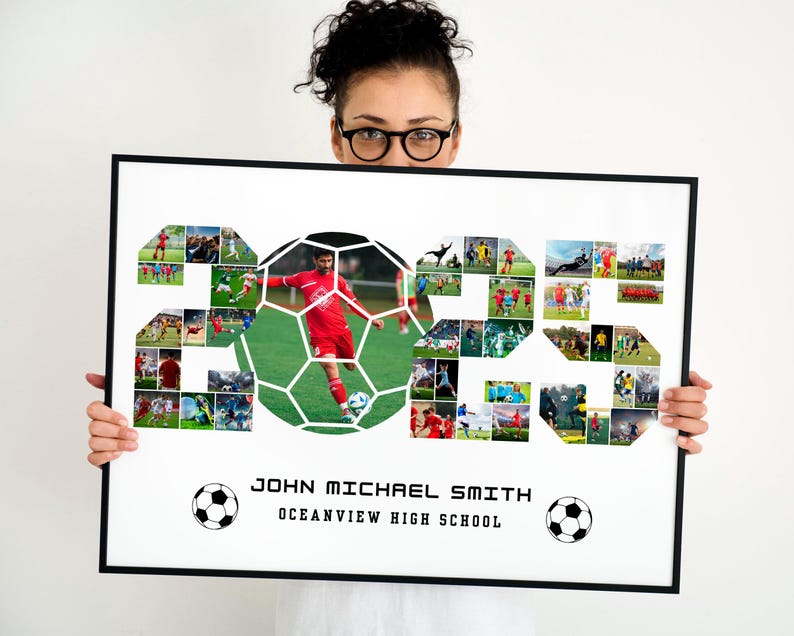 Personalized Soccer Photo Collage, Class of 2025 Senior Gift, Soccer ...