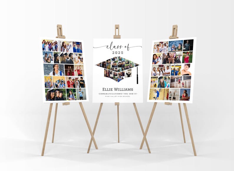 Graduation Photo Collage Canva Template, Class of 2025, Custom ...
