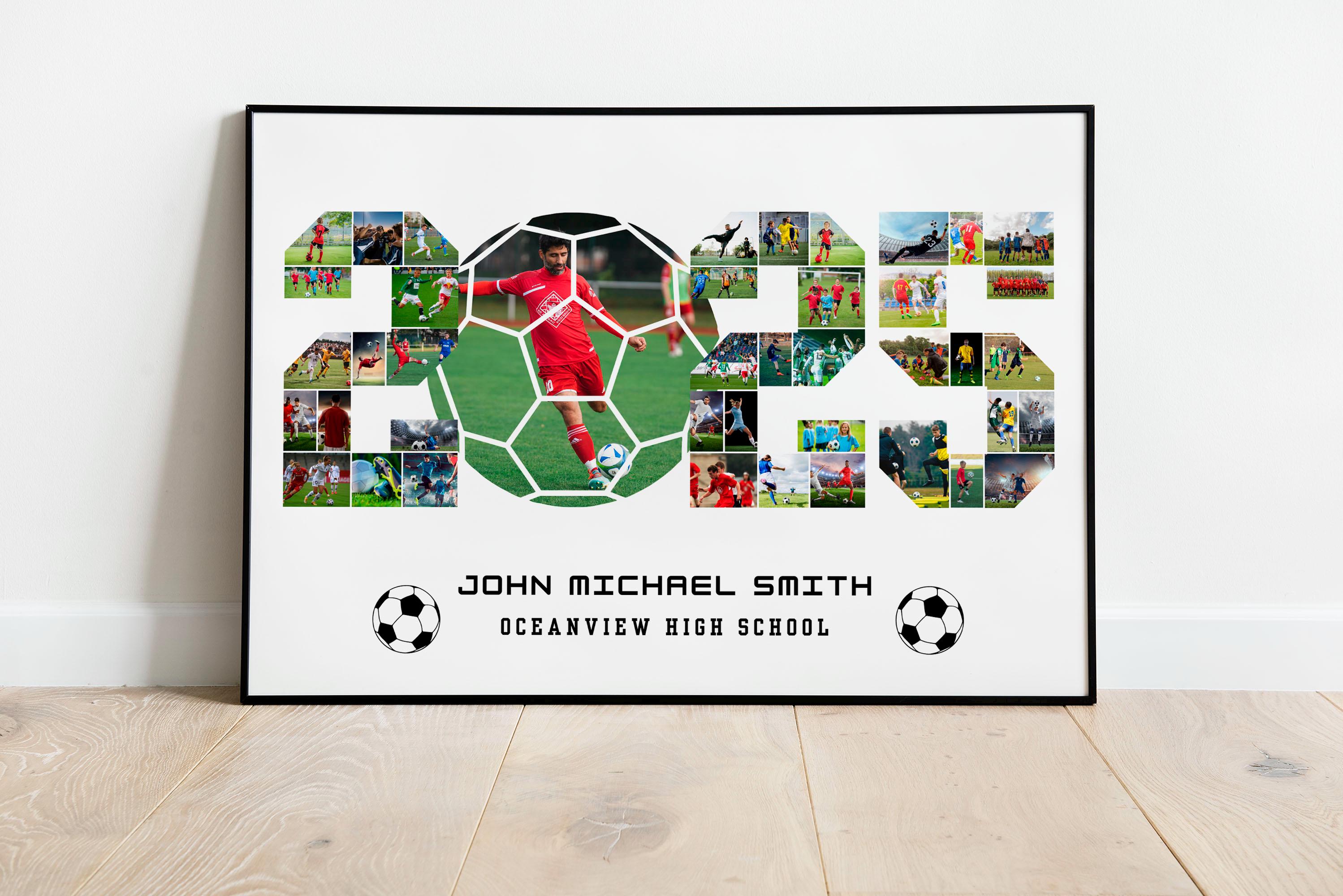 Personalized Soccer Photo Collage, Class of 2025 Senior Gift, Soccer ...