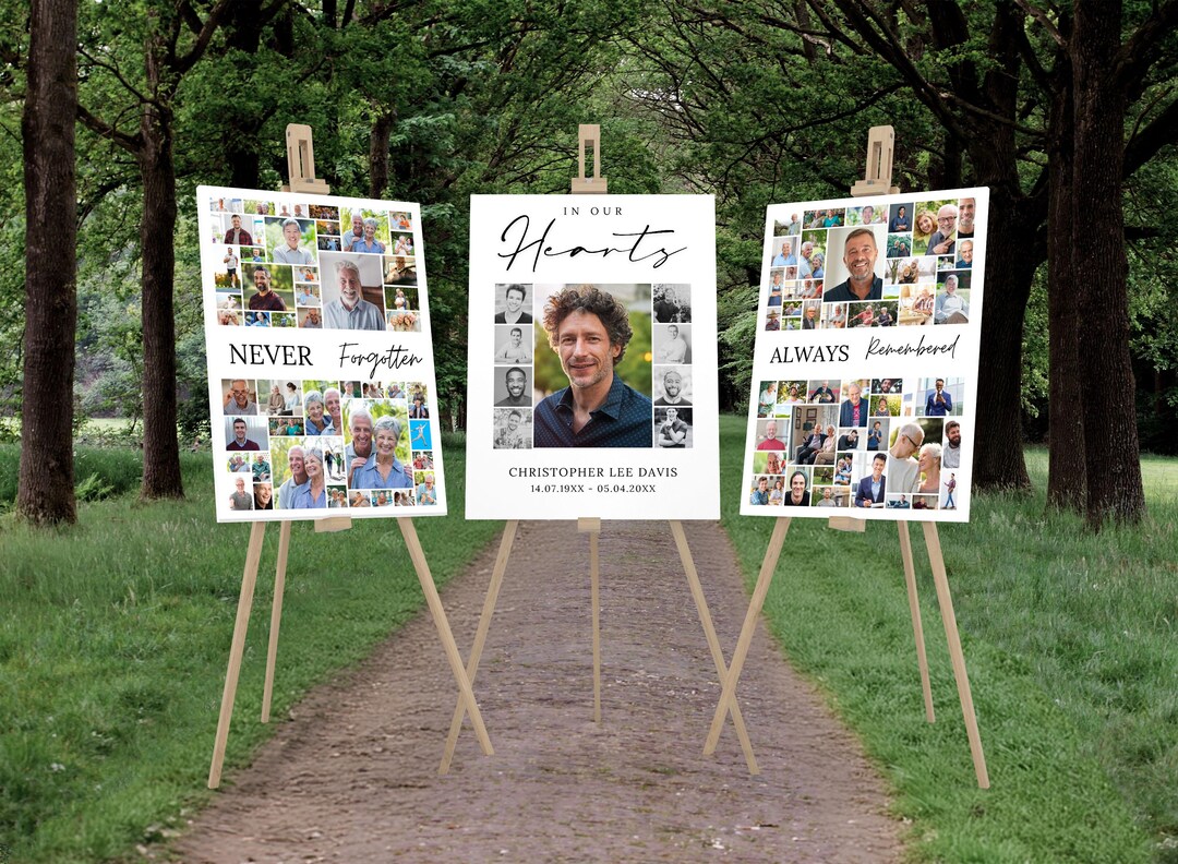 Large Photo Collage Set , Poster Collage Template for Funeral, Poster ...